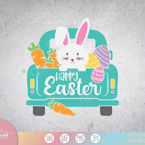 Bunny Truck PNG & SVG Boy Version Easter - Etsy