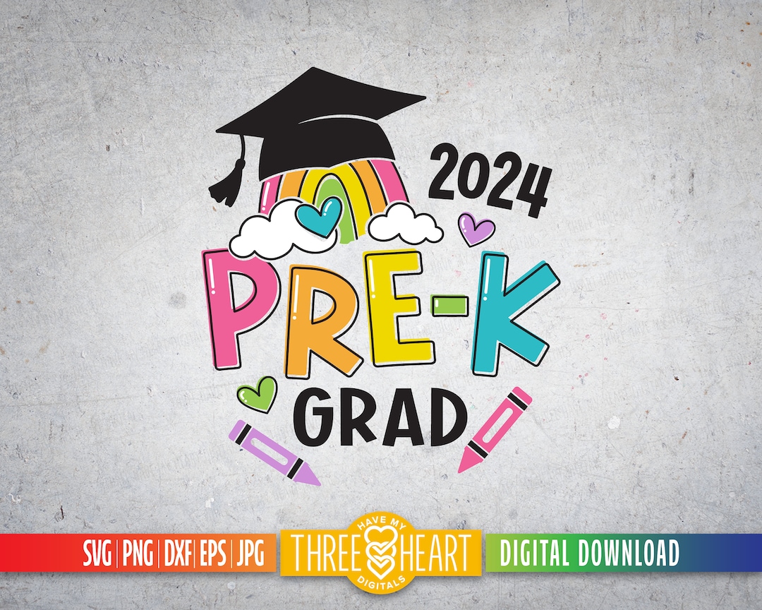 2024 Pre-k Graduation SVG, Graduation Rainbow SVG, Preschool Grad Cut ...