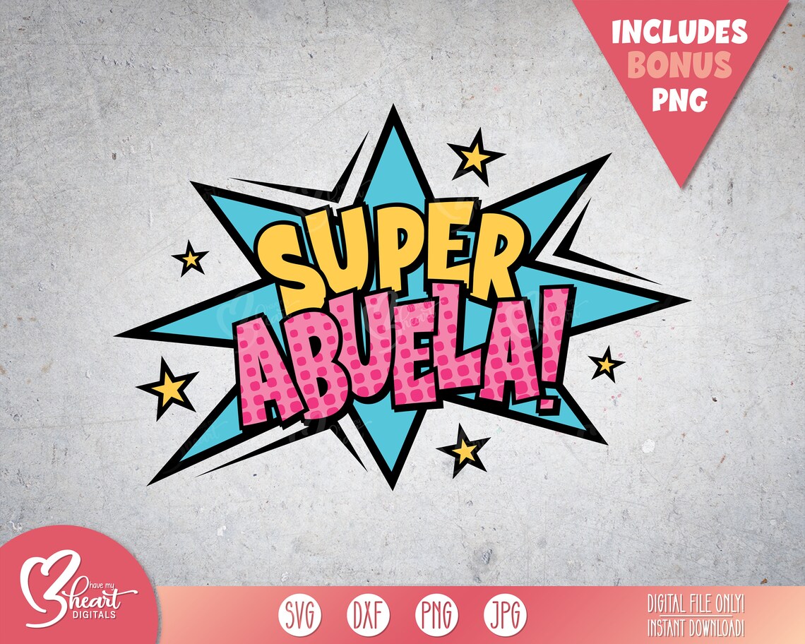 Super Abuela SVG Comic Abuela Shirt Hero T-shirt Abuela - Etsy