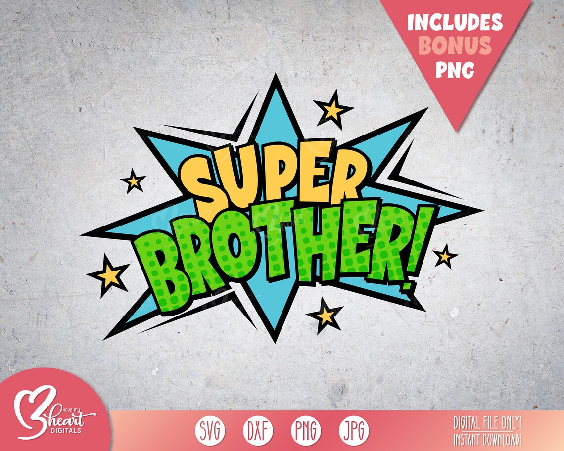 Super Brother SVG Comic Brother Shirt Hero T-shirt Brother - Etsy UK