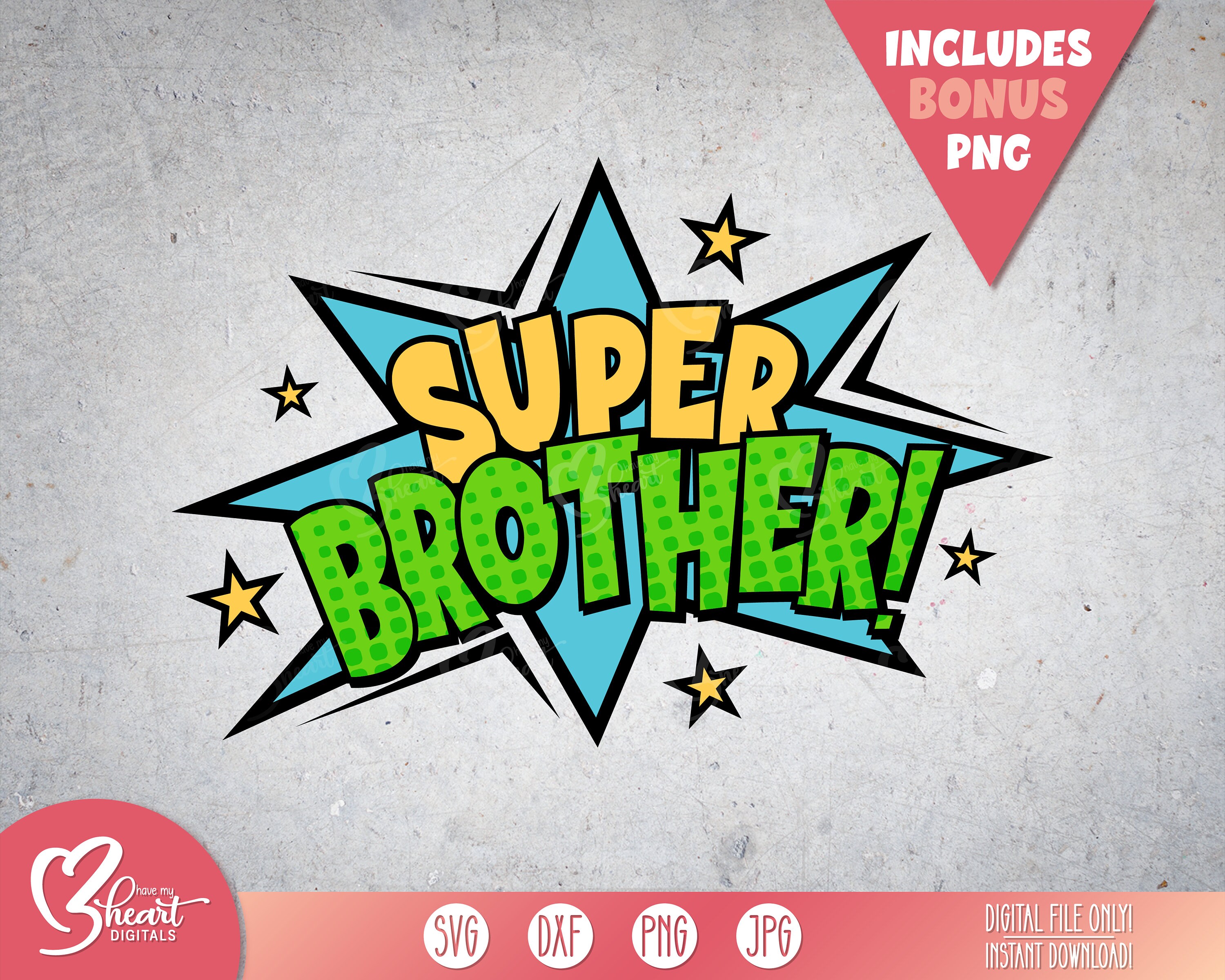 Super Brother SVG Comic Brother Shirt Hero T-shirt Brother - Etsy UK