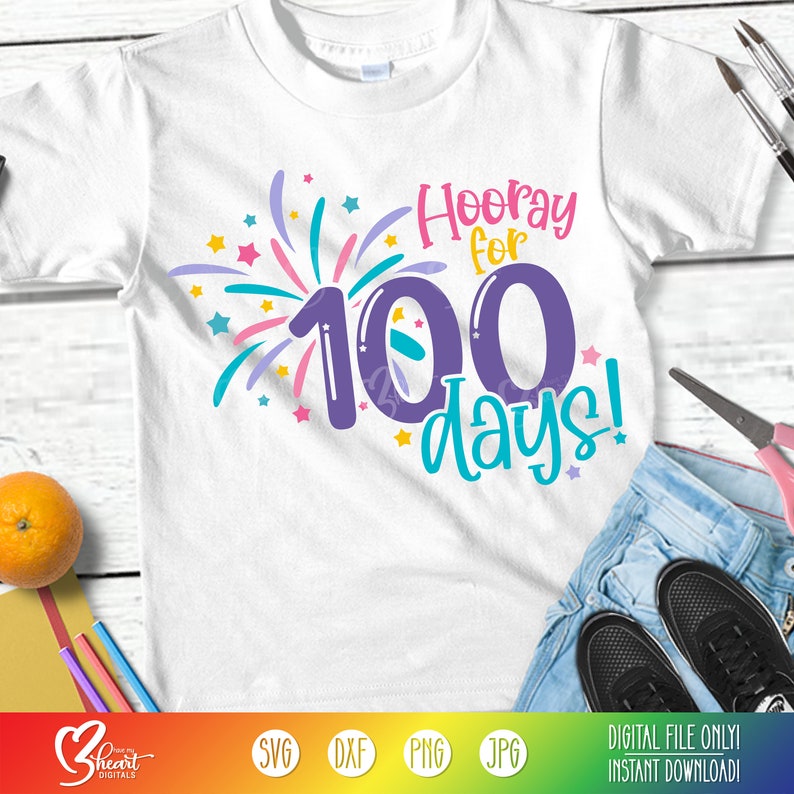 Hooray for 100 Days 100 Days of School SVG 100th Day of - Etsy