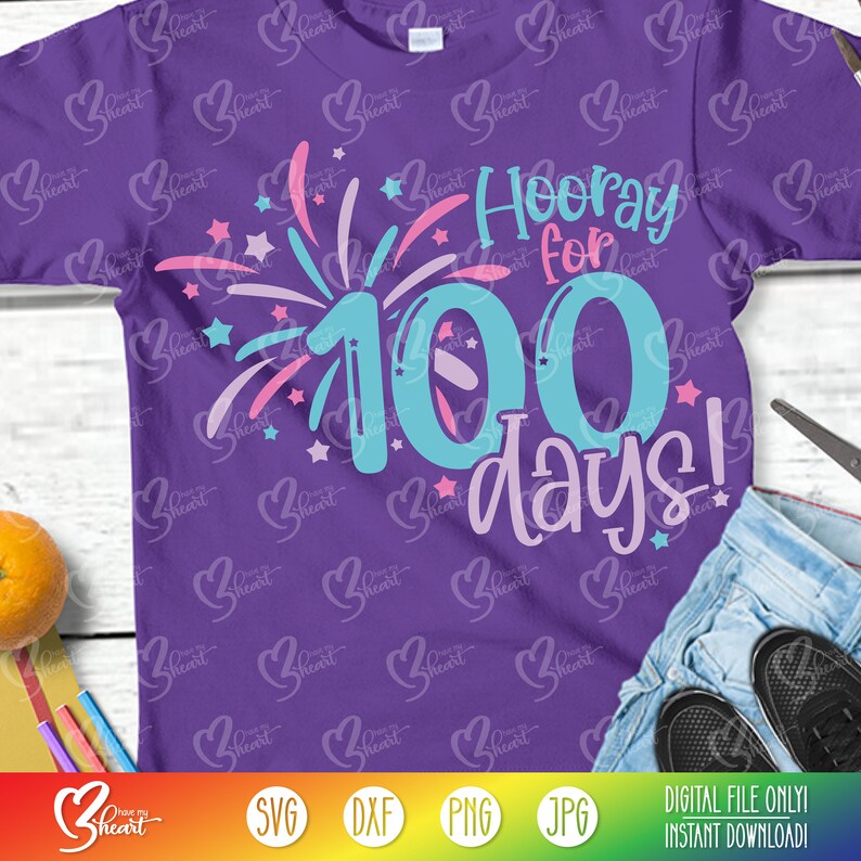 Hooray for 100 Days 100 Days of School SVG 100th Day of - Etsy