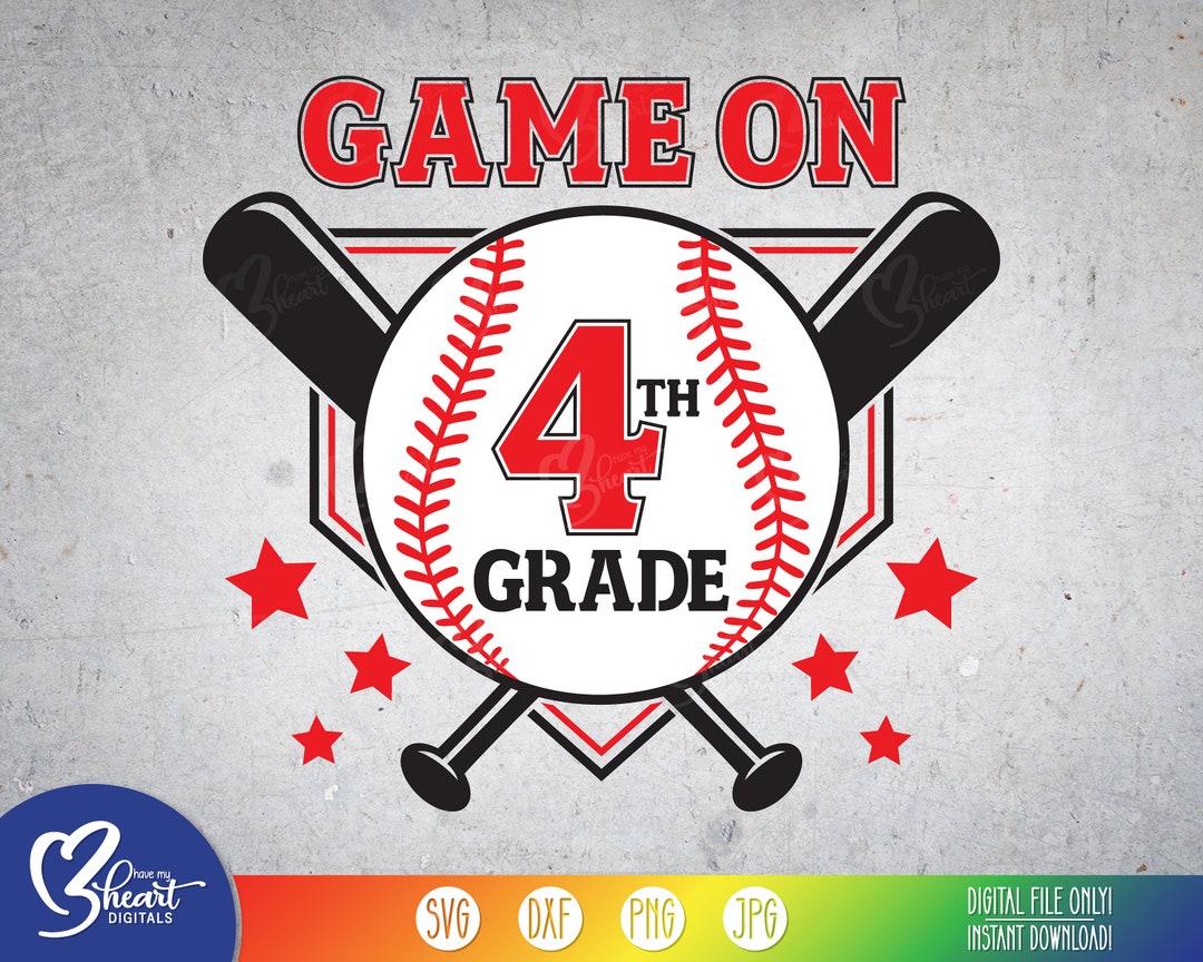 Game on Fourth Grade SVG Baseball Back to School Shirt Boys - Etsy