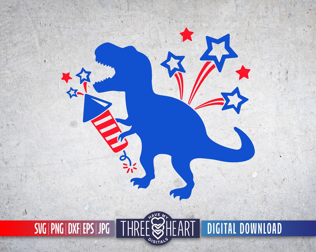 4th of July Dinosaur SVG, Patriotic Dinosaur PNG, Let Freedom Rawr ...