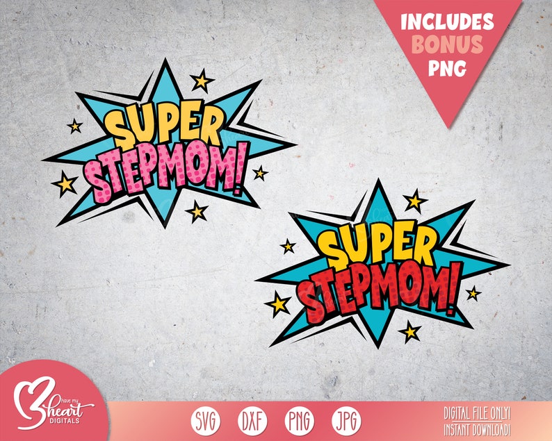 Super Stepmom SVG Comic Stepmom Shirt Hero T-shirt Stepmom - Etsy