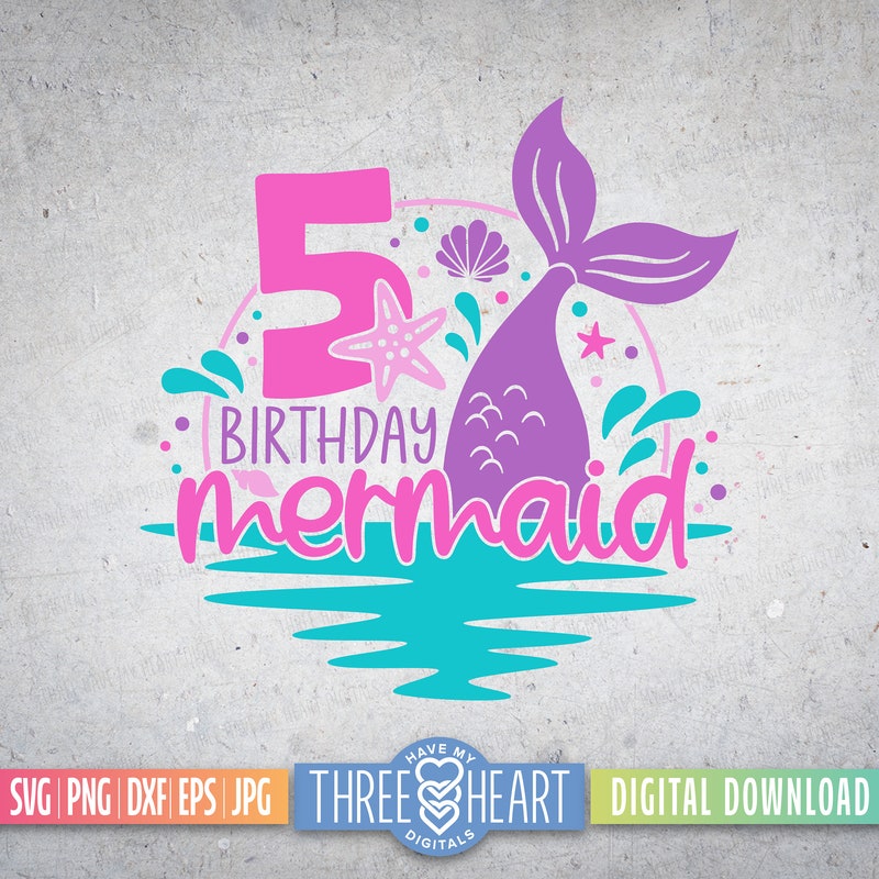 Mermaid Birthday Svg - Etsy