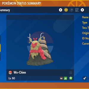 Pokemon Scarlet and Violet 6IV Shiny Shrine Legendary Wo-chien - Etsy