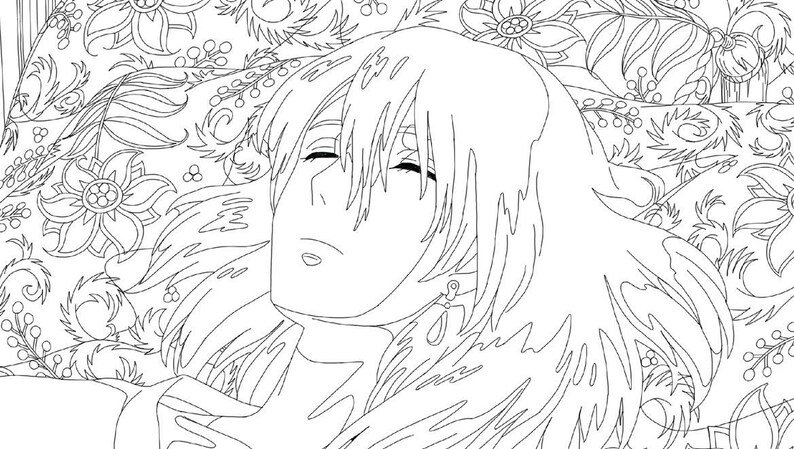 PDF Printable Howl Colouring Page - Etsy