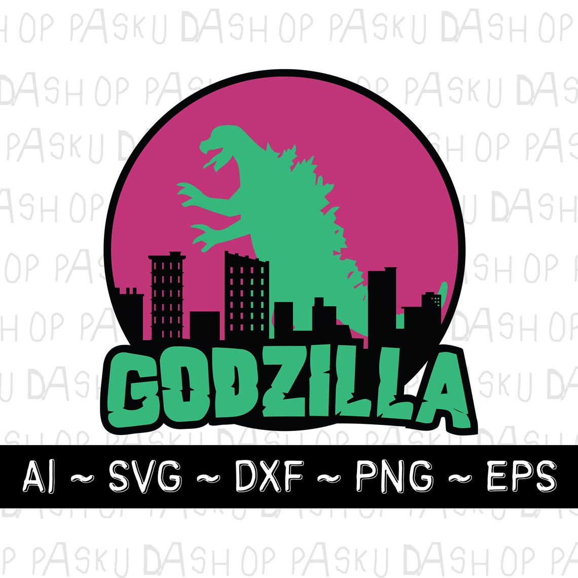 Godzilla SVG File Digital Download, Godzilla Clipart, Godzilla Cut File ...