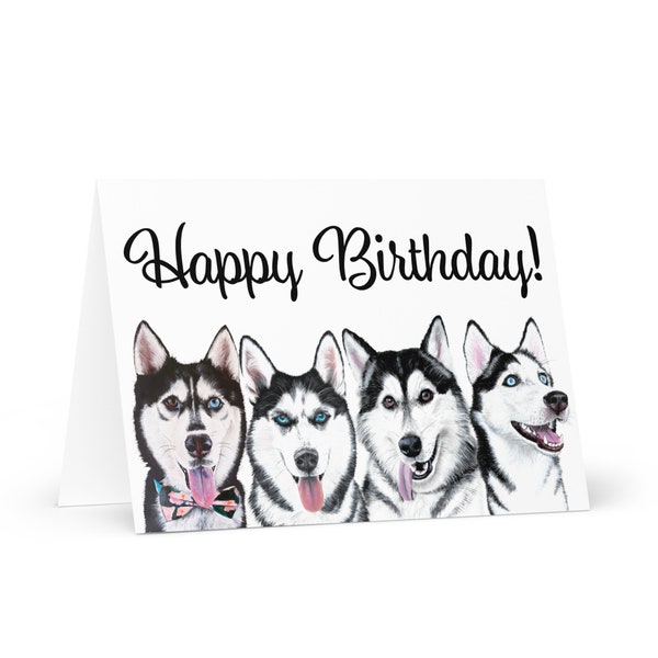 Siberian Husky Birthday Card - Etsy