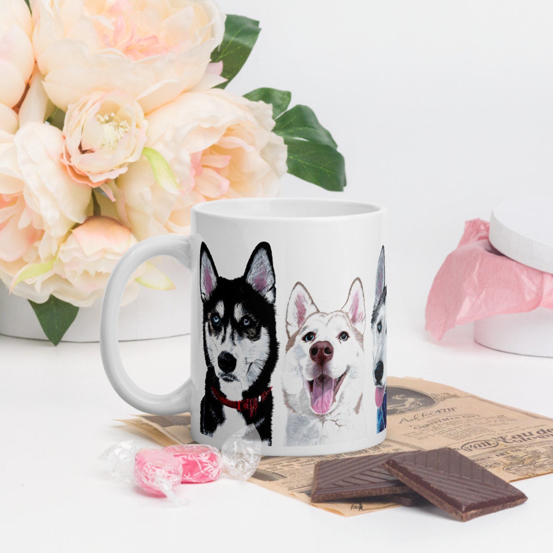 Husky Mug/coffee Mug With Siberian Huskies/husky Gifts/gift - Etsy