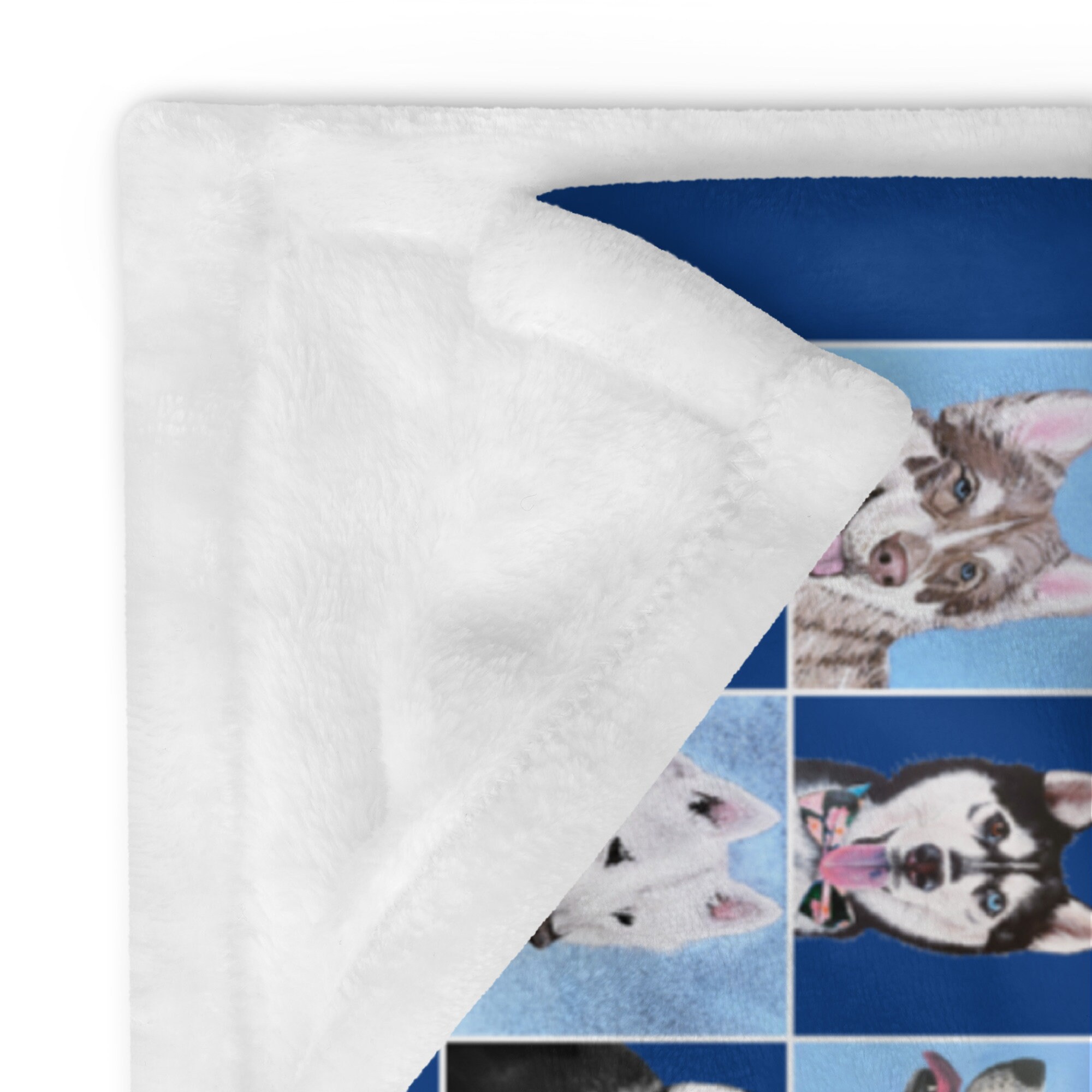 Husky Patchwork Quilt-inspired Sherpa Throw Blanket - Etsy