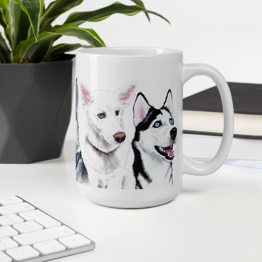 Husky Mug/coffee Mug With Siberian Huskies/husky Gifts/gift - Etsy