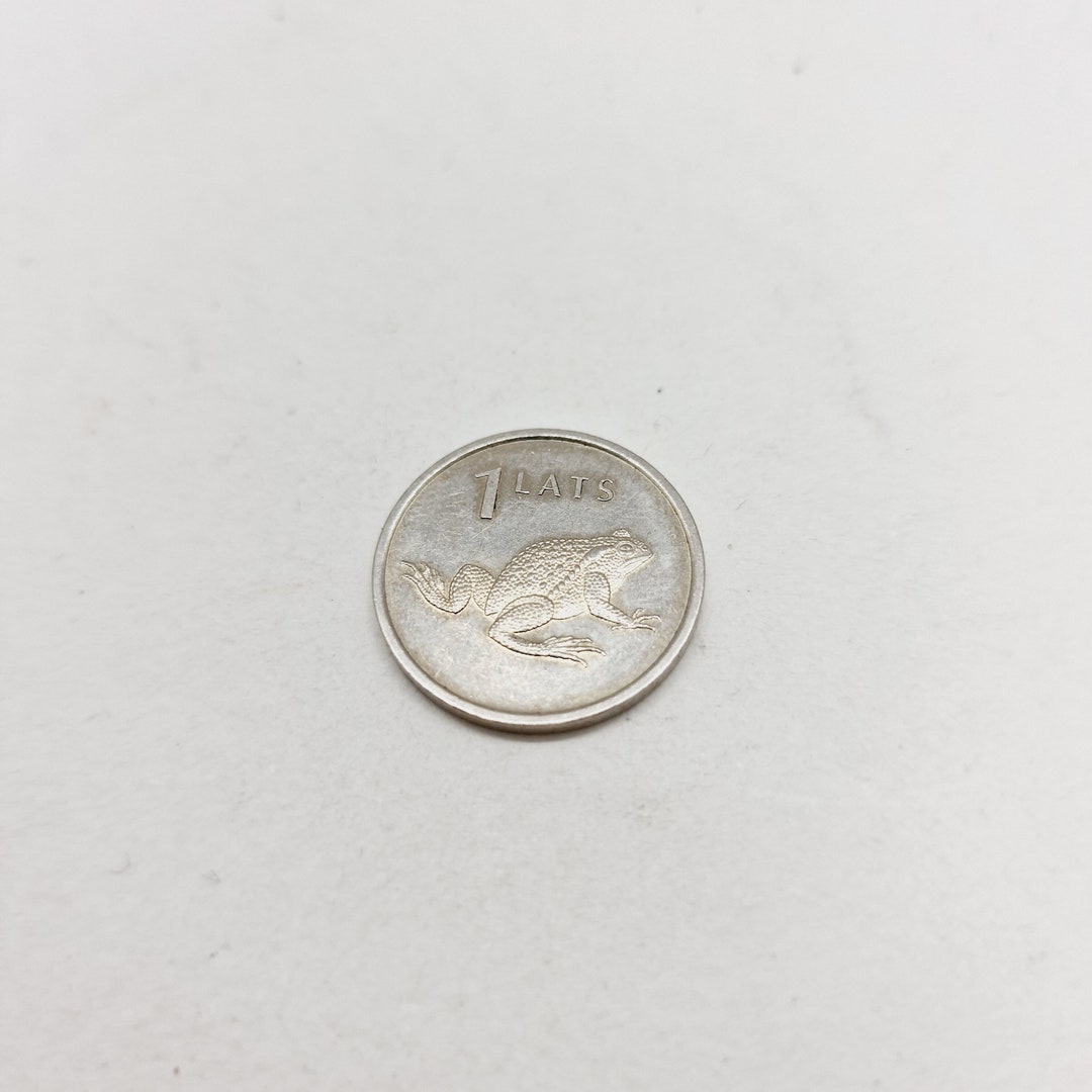 Latvian Vintage Frog 1 Lat Coin Vintage Latvian 1 Lat Issued in Latvia ...