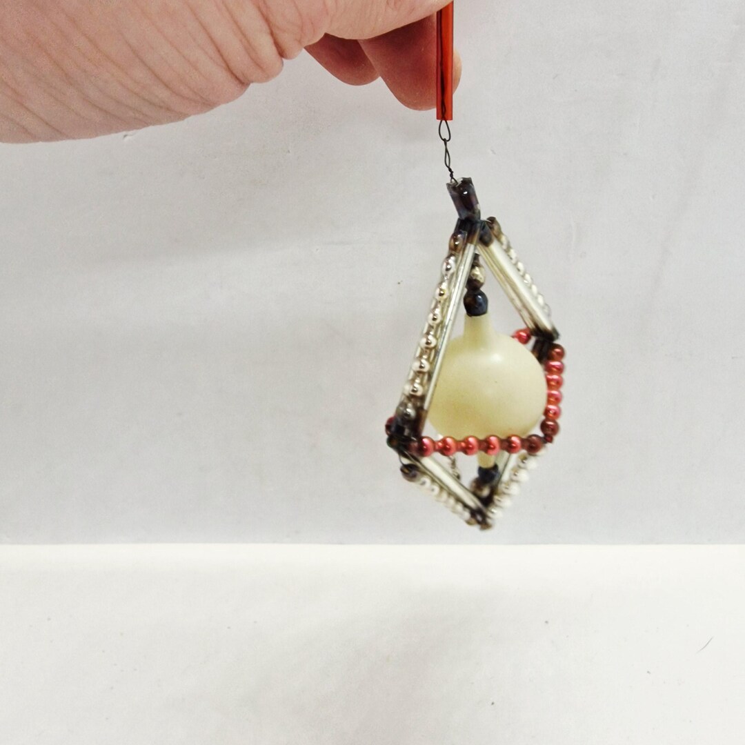 Soviet Vintage Glass Bead Christmas Ornament Made in USSR in 1950s - Etsy