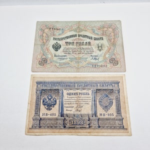 Russian Imperial Money Set of 4 Imperial Banknotes of 1898, 1905, 1909 ...