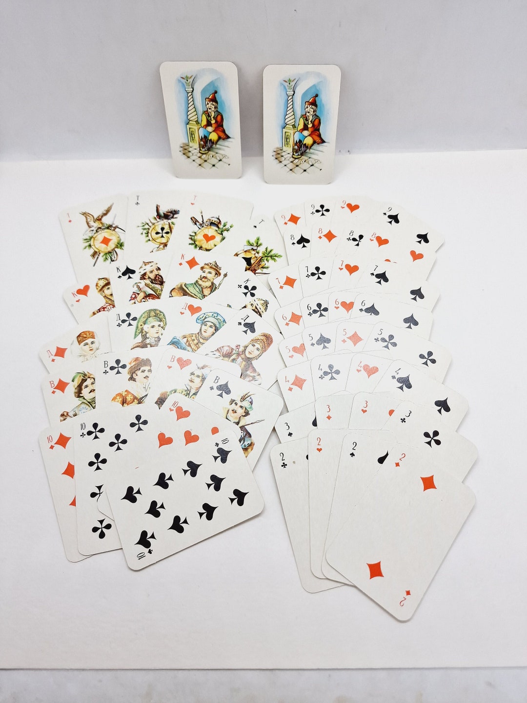Soviet Vintage Miniature Playing Cards - 54 Playing Cards Made in USSR ...