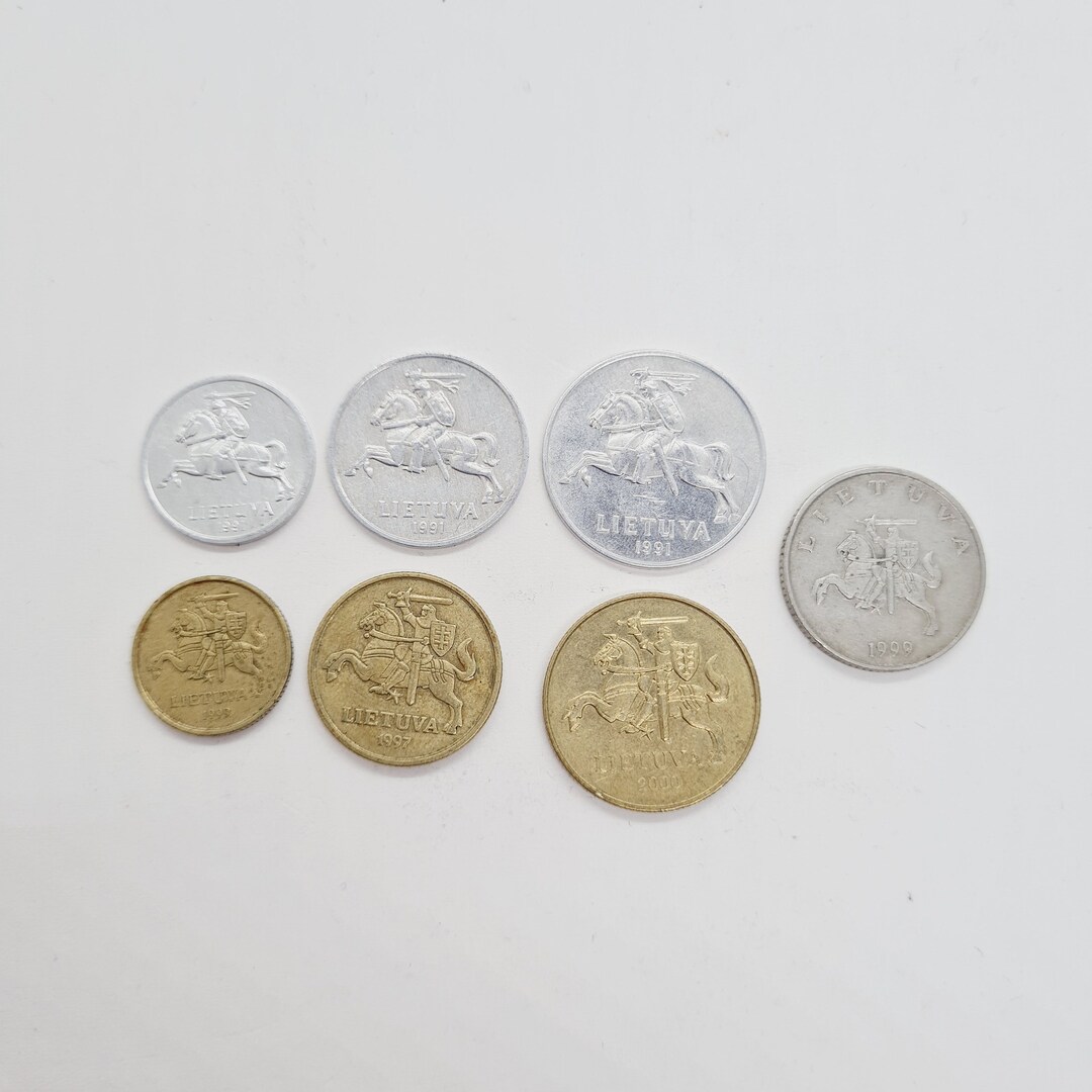 Set of Lithuanian Coins Set of 7 Coins Issued in Lithuania in 1990s - Etsy