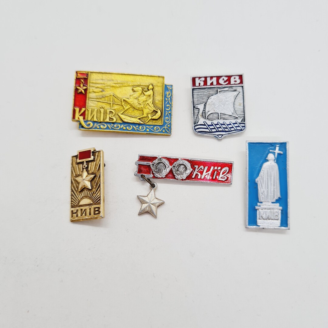Kiev Pins Soviet Ukrainian Pins Set of 5 Kiev Pins Made in USSR in ...