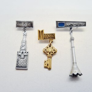 Moscow Pins - Set of 3 Soviet Vintage Moscow Pins Badges Made in USSR ...