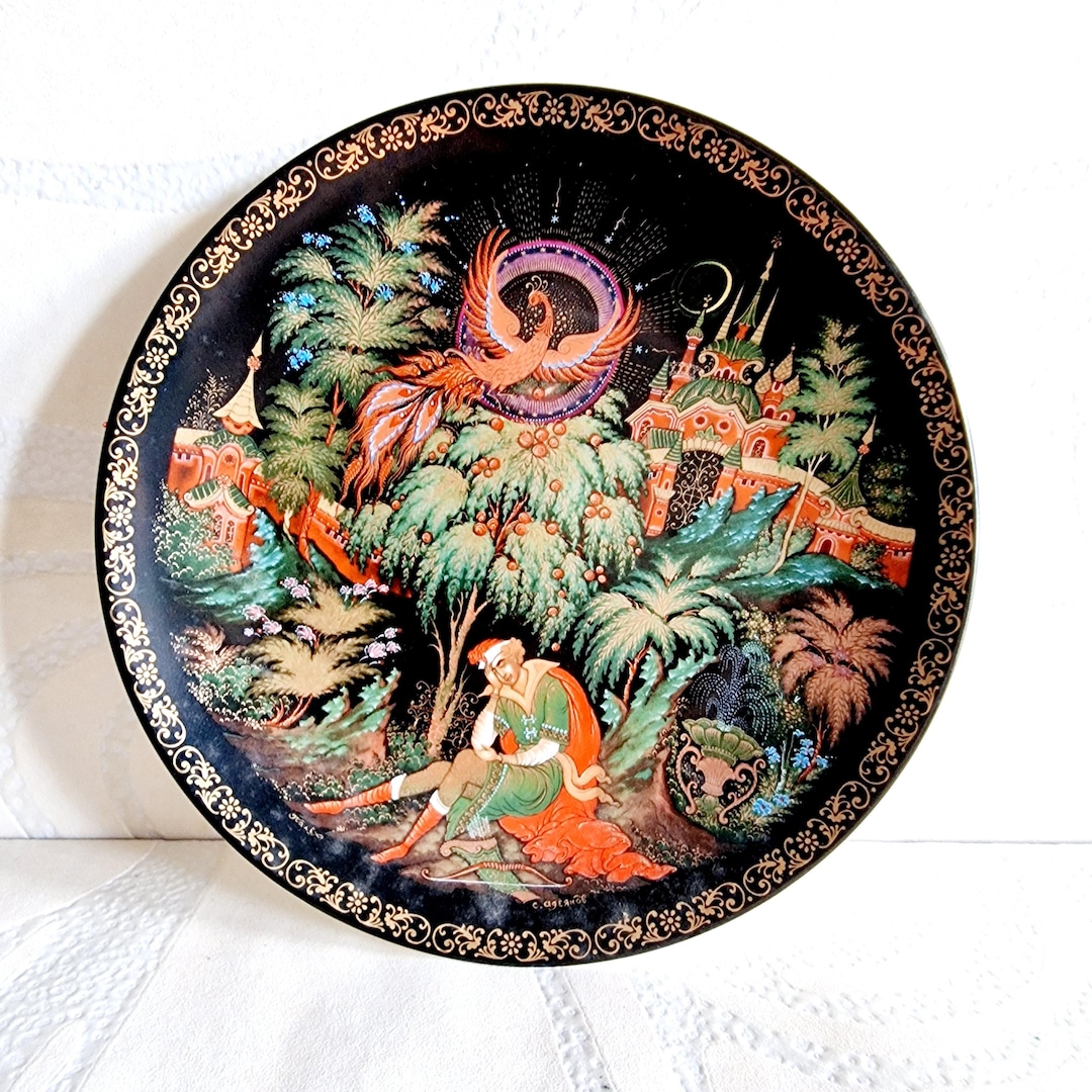 Soviet Vintage Collectible Porcelain Palekh Plate "awaiting the ...