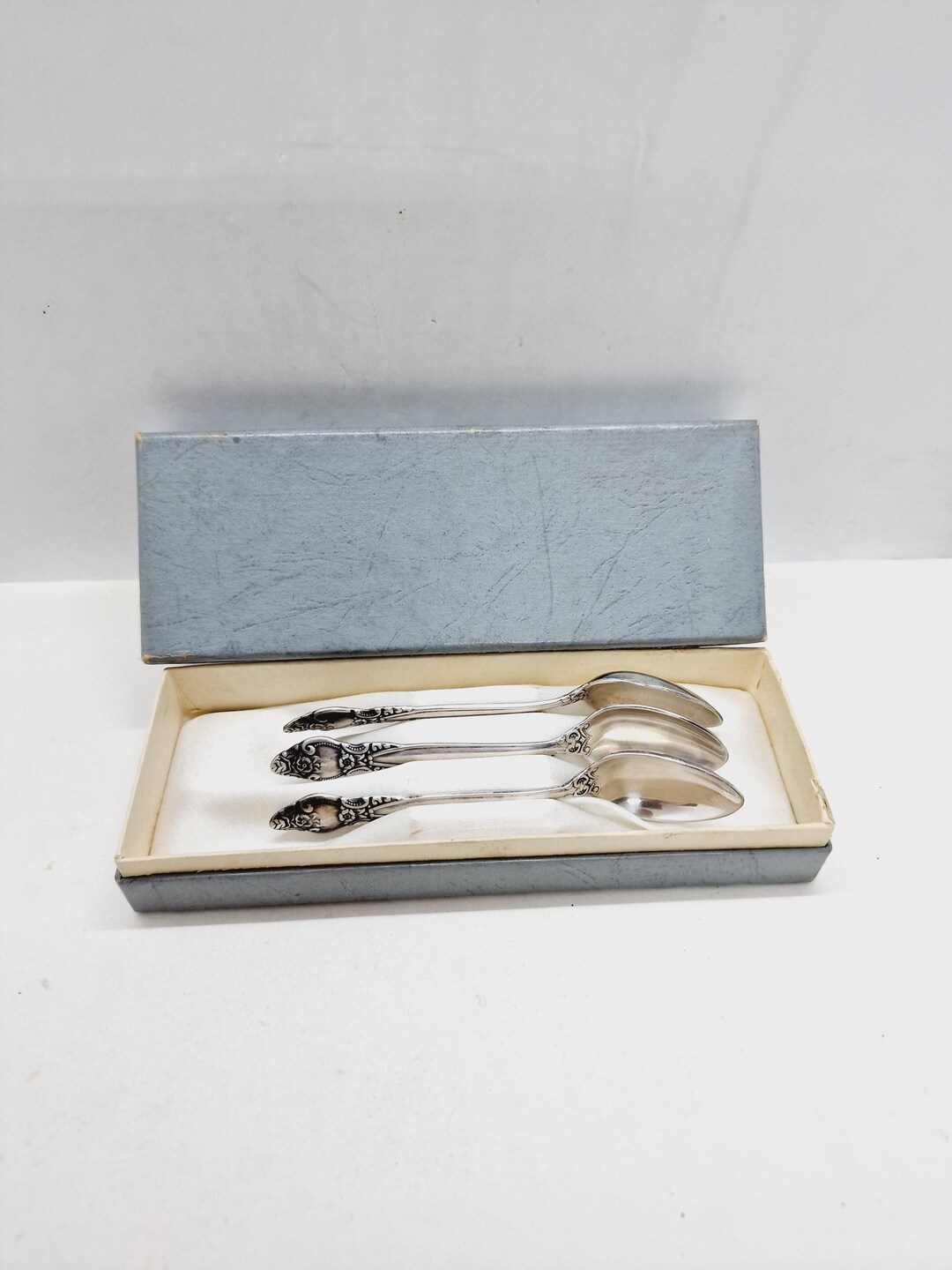 Vintage Soviet Set of 3 Cupronickel Silver Tea Spoons in a Box Made in ...