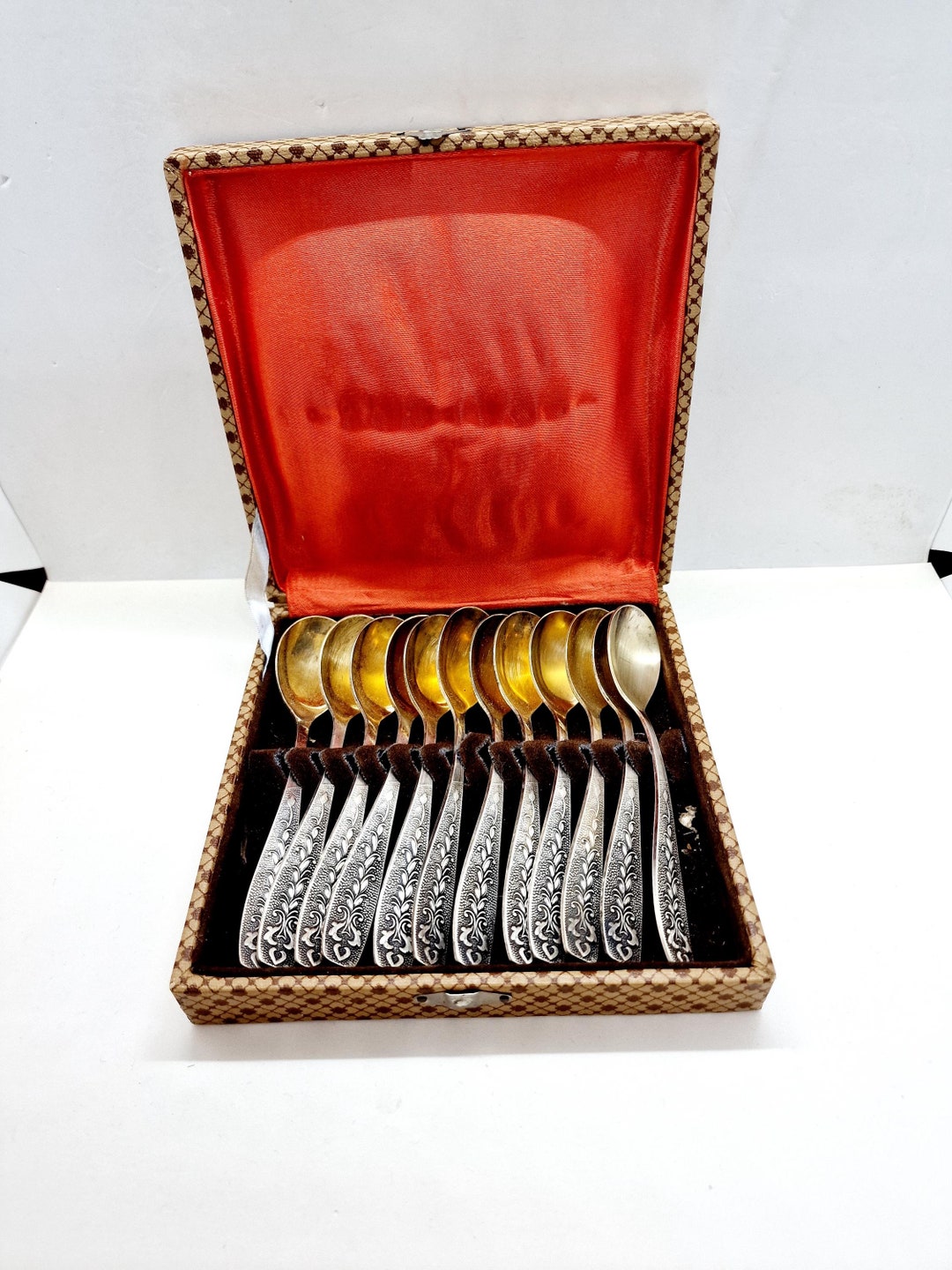 Vintage Soviet Set of 12 Cupronickel Silver Tea Spoons Made in USSR in ...