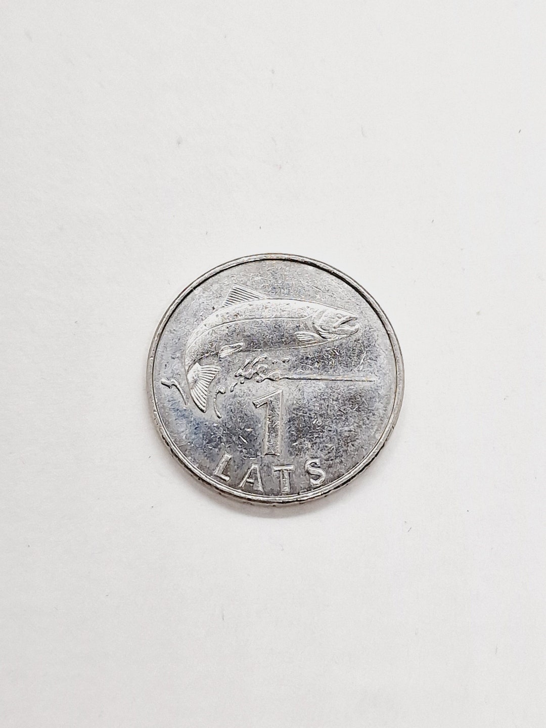 Latvian Vintage Salmon 1 Lat Coin - Vintage Latvian 1 Lat Issued in ...