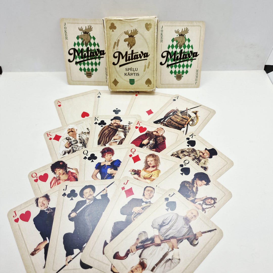 Latvian Vintage "mitava" Playing Cards - 54 Playing Cards Made in ...