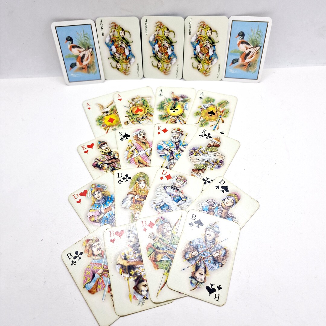 Soviet Vintage Miniature Playing Cards - 55 Playing Cards Made in USSR ...