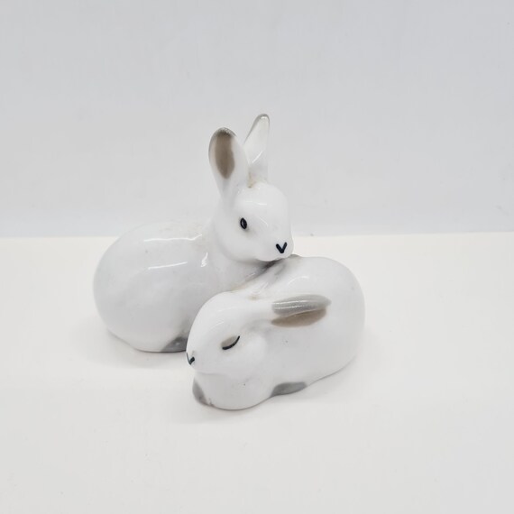 Soviet Vintage Rabbits Figurine Porcelain Rabbits Figurine | Etsy