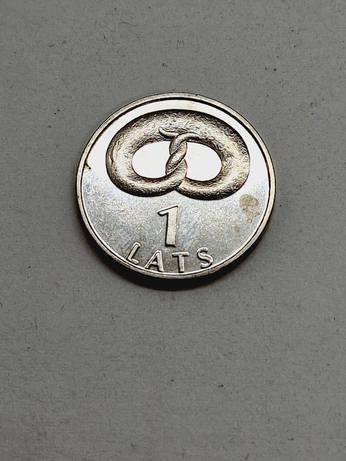 Latvian Vintage Pretzel 1 Lat Coin - Vintage Latvian 1 Lat Issued in ...