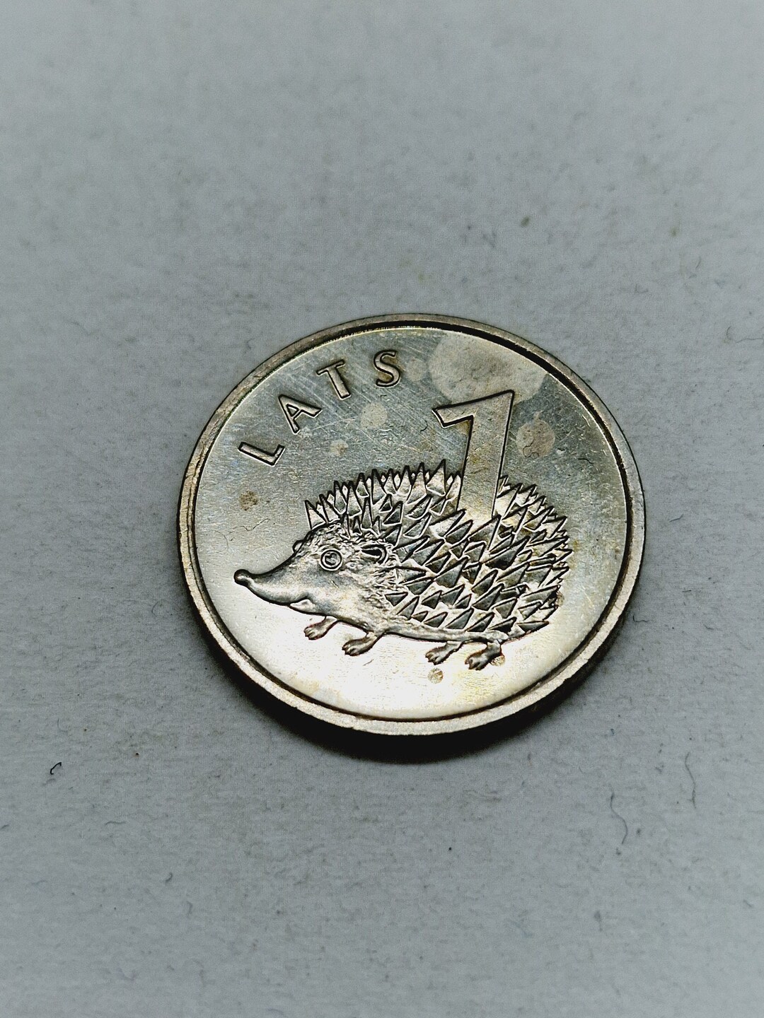 Vintage Latvian Hedgehog 1 Lat Coin Vintage Latvian 1 Lat Issued in ...