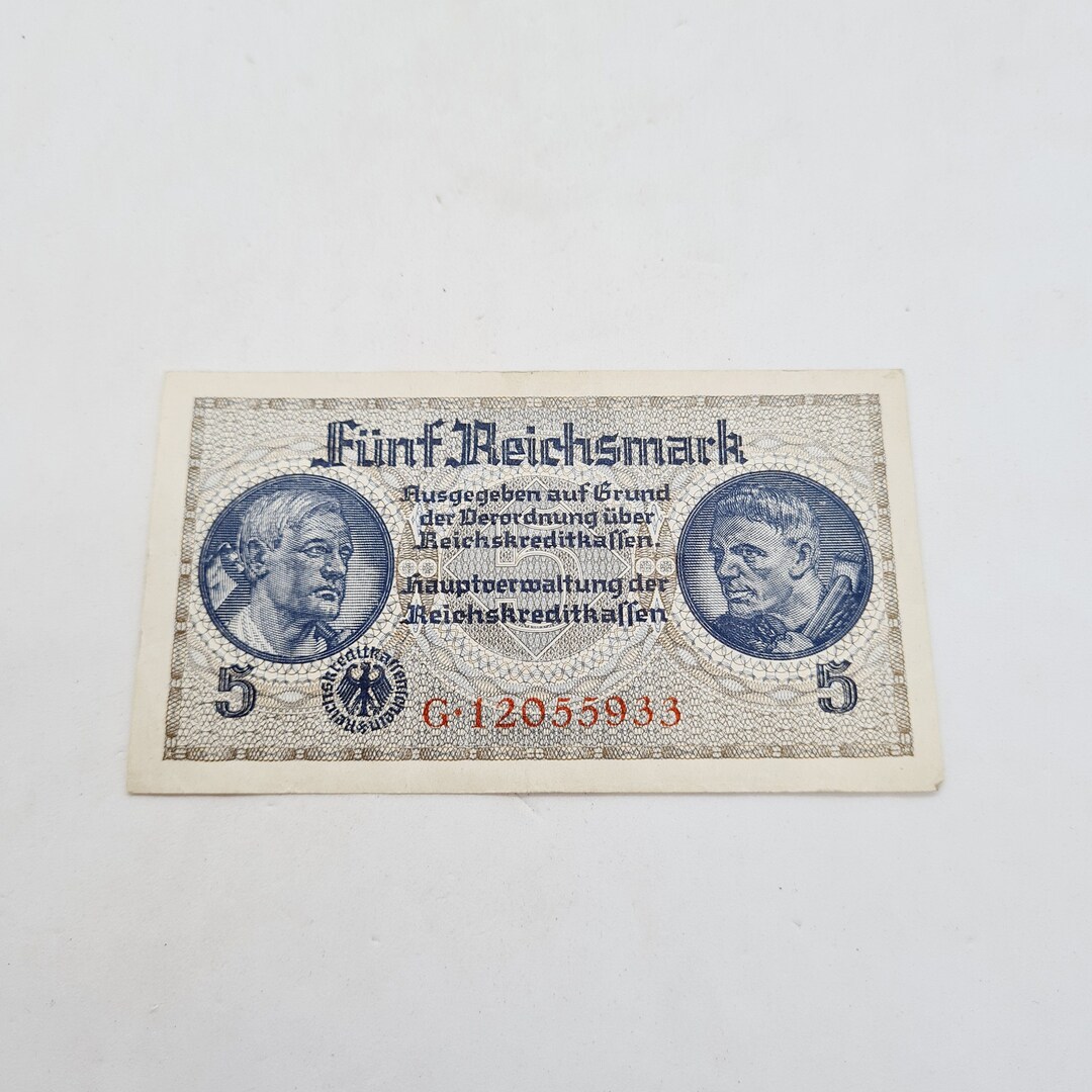 5 Reichsmarks - Vintage German Reichsmark Paper Banknote of 1920s - Etsy