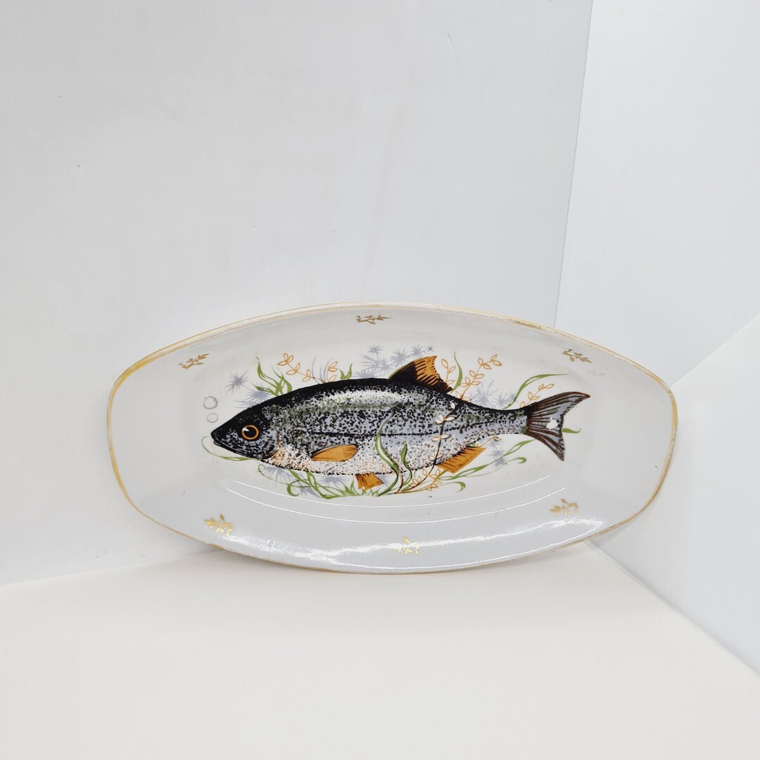 Soviet Fish Serving Plate Soviet Vintage Herring Plate Made - Etsy
