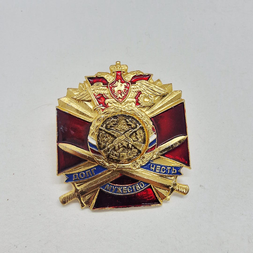 Vintage Russian Award Badge "duty, Honor, Courage" Made in 1990s - Etsy