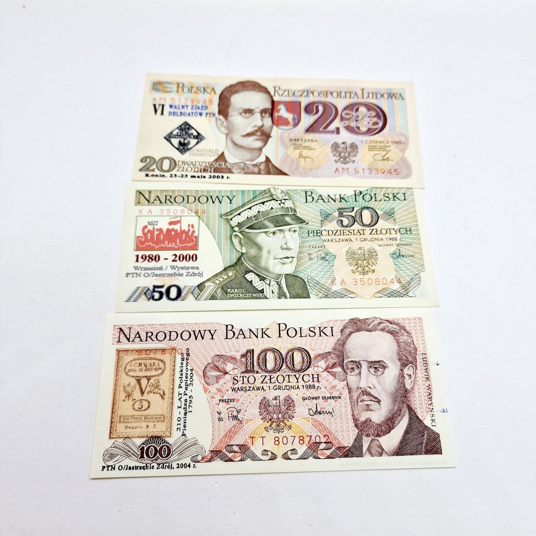 Special Edition of Polish Zlotych Banknotes - Set of 3 Vintage Polish ...