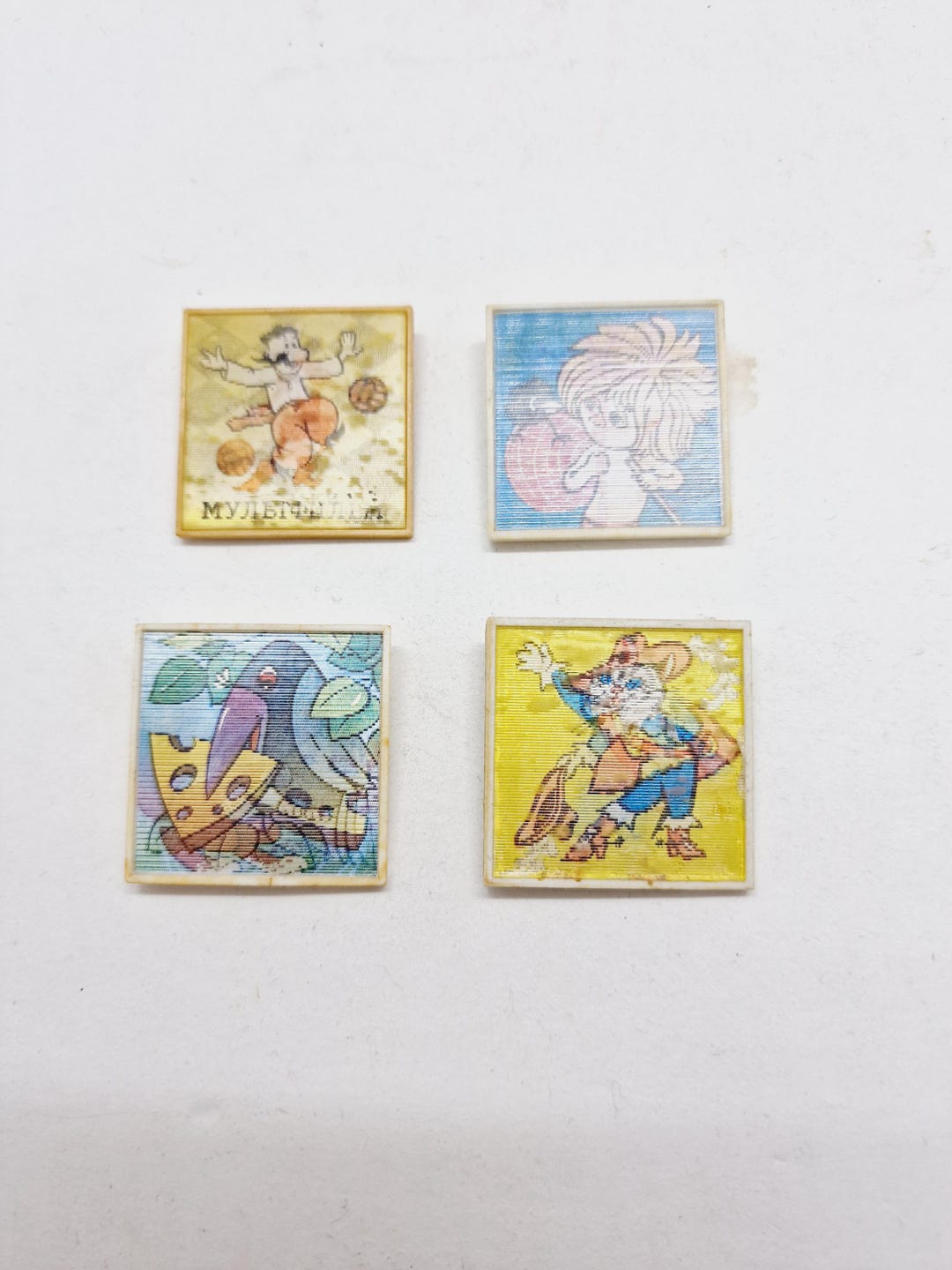 Soviet Vintage 3D Pins - Lenticular Pins - Set of 4 Pins With Soviet ...