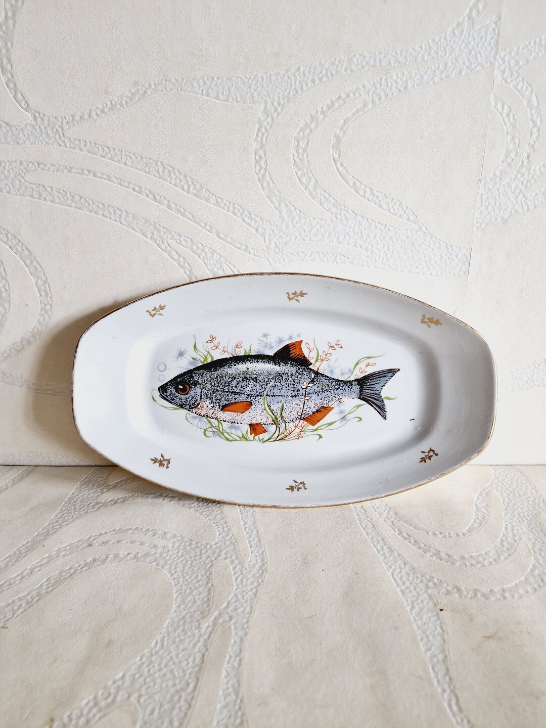 Soviet Fish Serving Plate Soviet Vintage Herring Plate Made in USSR in ...