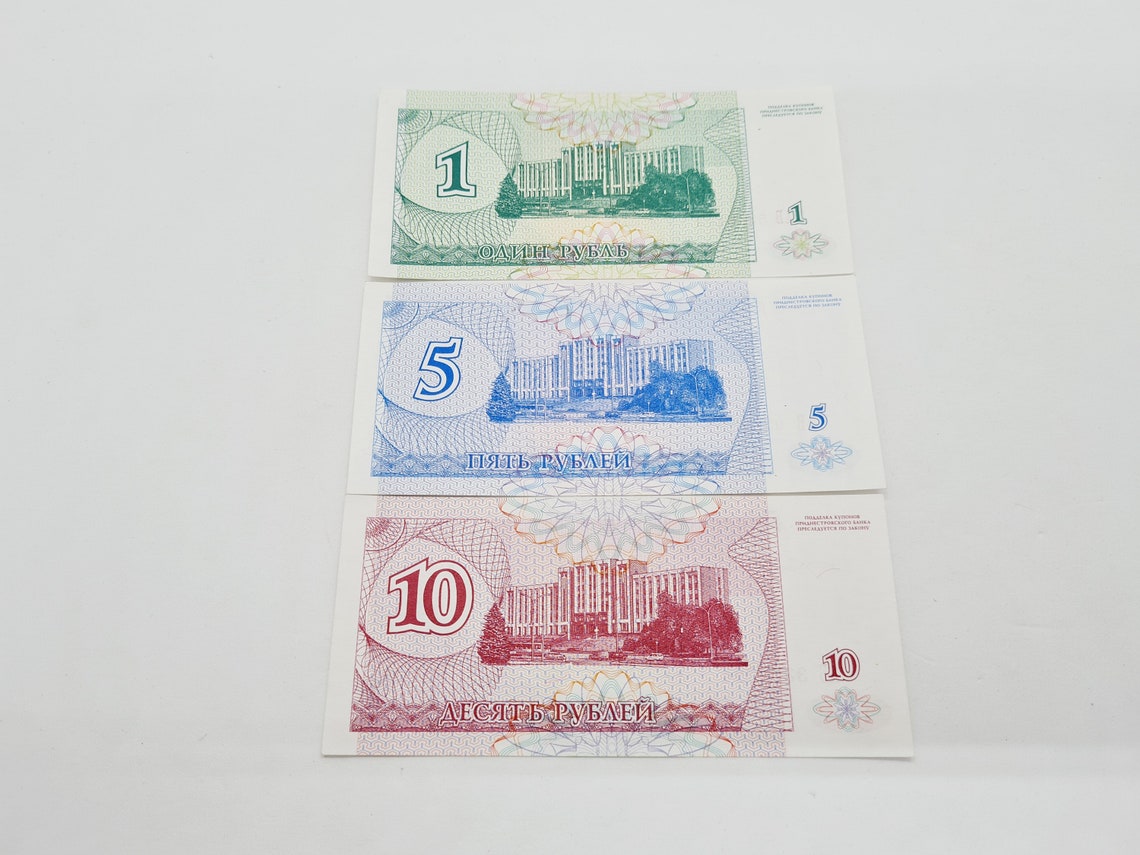 Transnistrian Rubles Set of 3 Ruble Banknotes of - Etsy