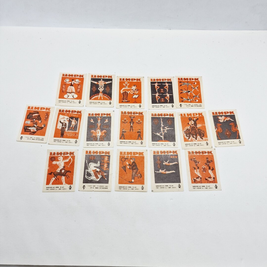 Soviet Vintage Set of 17 Match Labels "soviet Circus" Made in USSR in ...