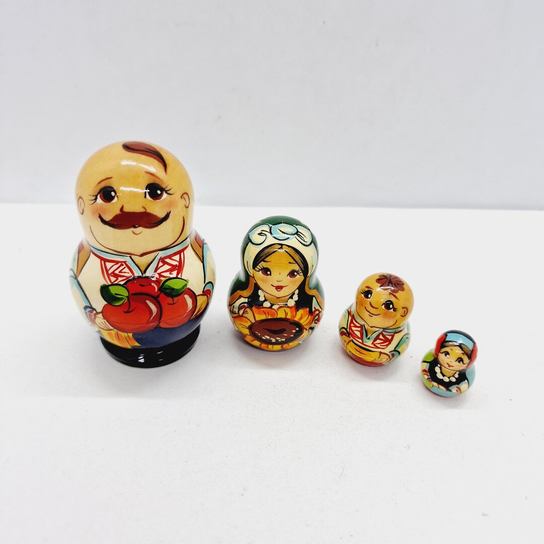 Soviet Vintage Matryoshka Russian Wooden Hand Painted Doll Matryoshka ...