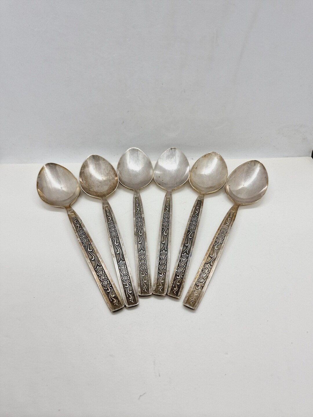Soviet Vintage Table Spoons - Vintage Soviet Set of 6 Nickel Silver ...