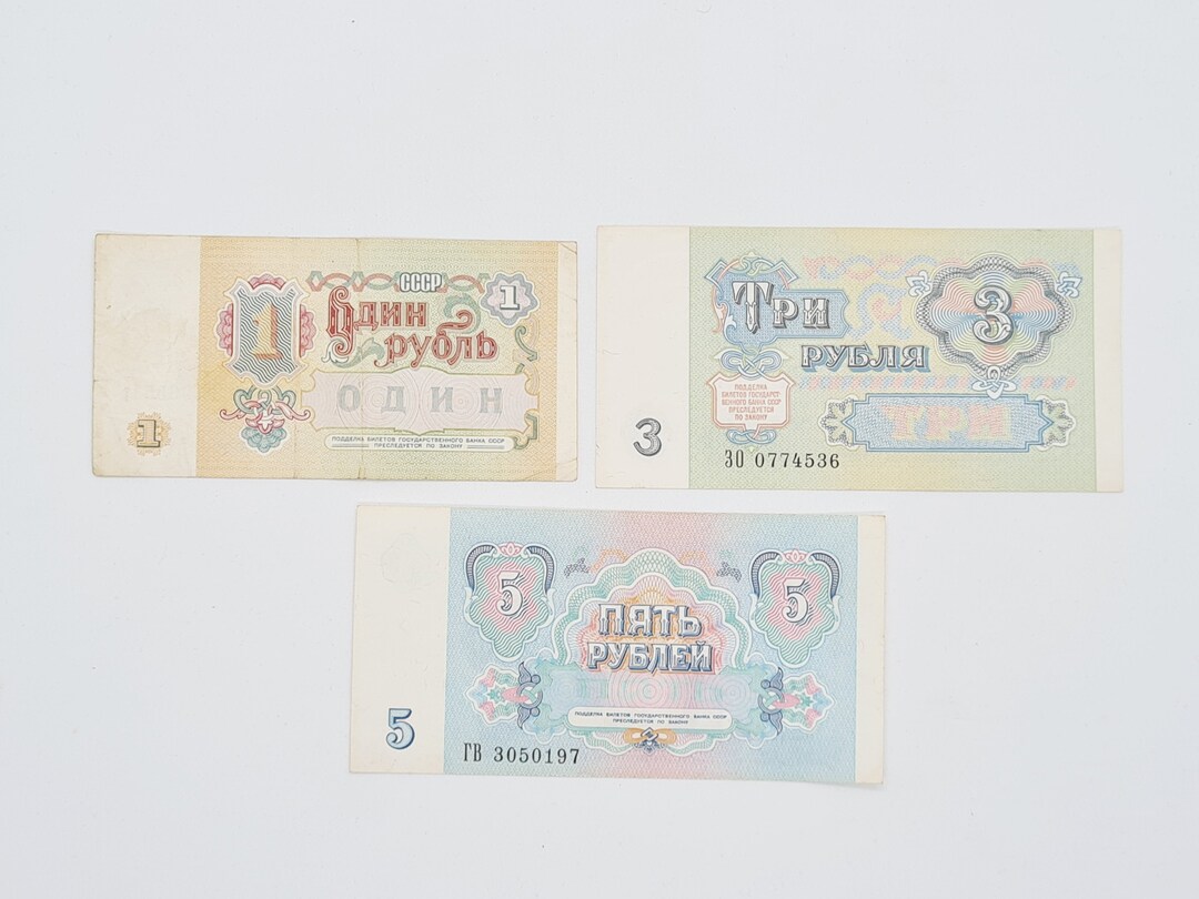 Set of 3 Soviet Vintage Ruble Banknotes Issues in 1961 and 1991 - Etsy