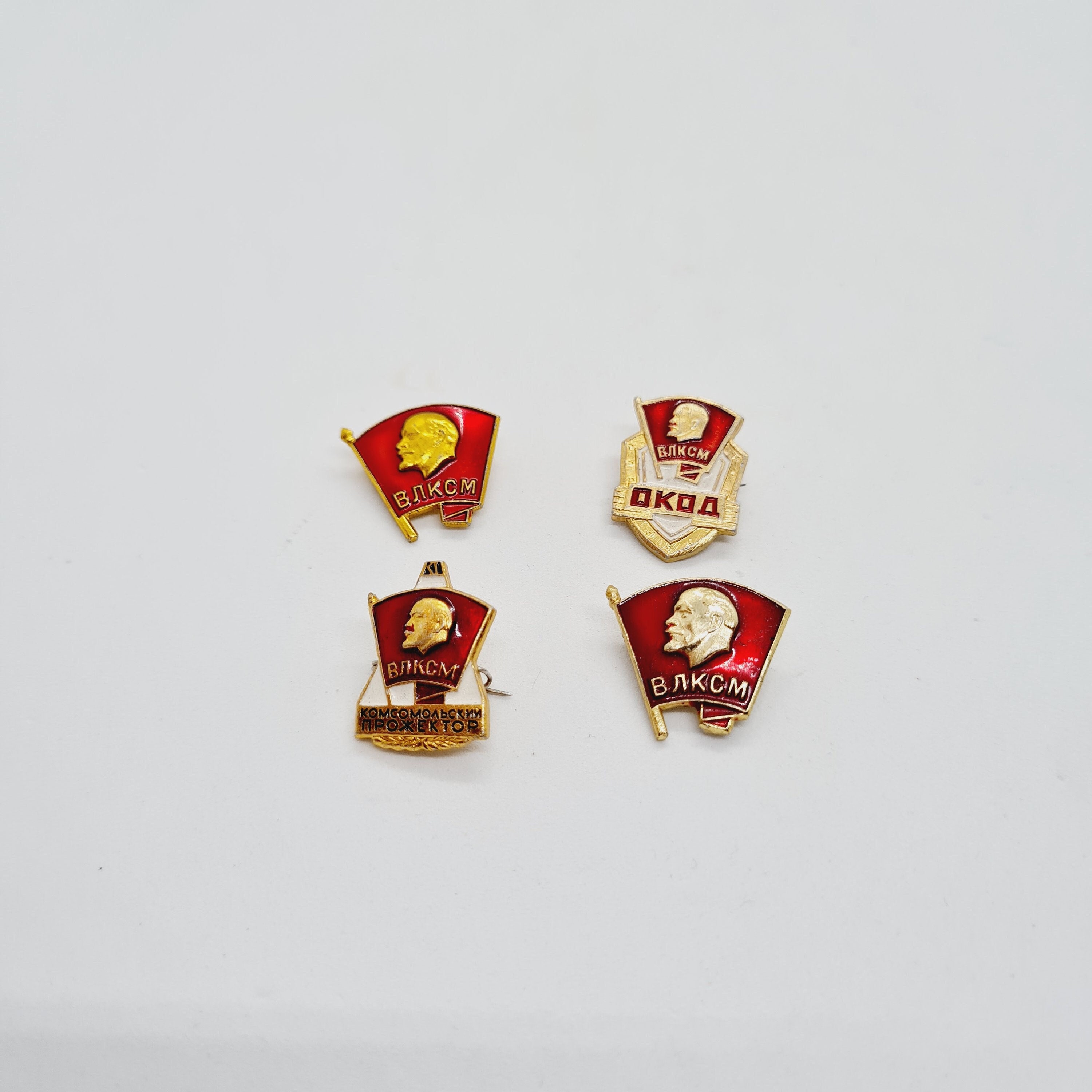 Collectibles Propaganda Vintage Soviet Pins USSR badge set of 3 f140 ...