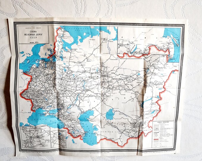 Rare Railway Map of the USSR Made in USSR in 1972 - Etsy