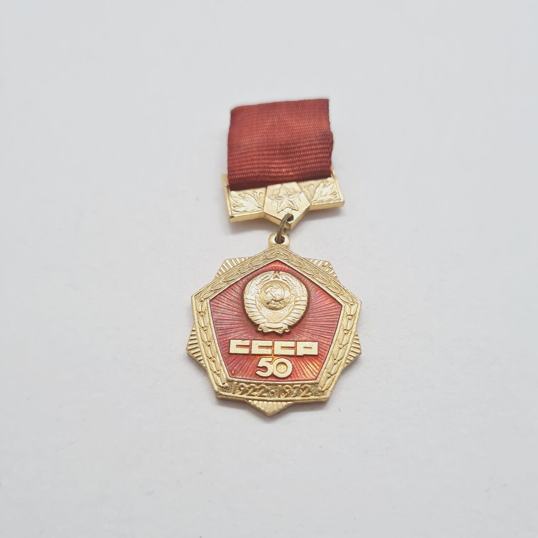 Vintage Soviet Badge of 50 Years Anniversary of the USSR Pin Badge ...