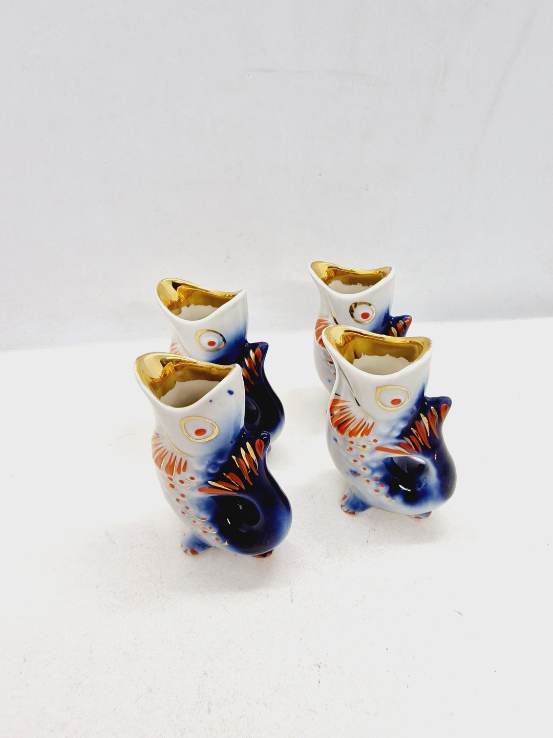 Vintage Soviet Porcelain Fish Shots Set of 4 Shots Made in USSR in ...