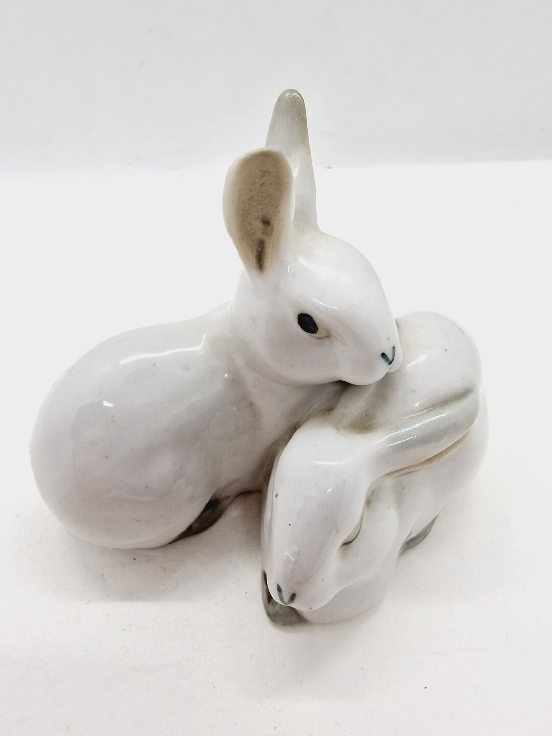 Soviet Vintage Rabbits Figurine Porcelain Rabbits Figurine Made in USSR ...